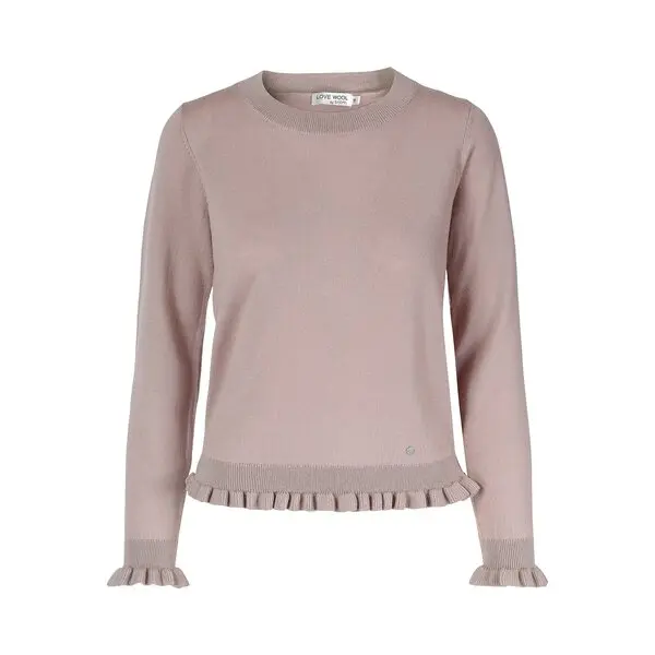 TIRILLM Neutrals "aspen" Merino Wool Sweater With Frills - Beige