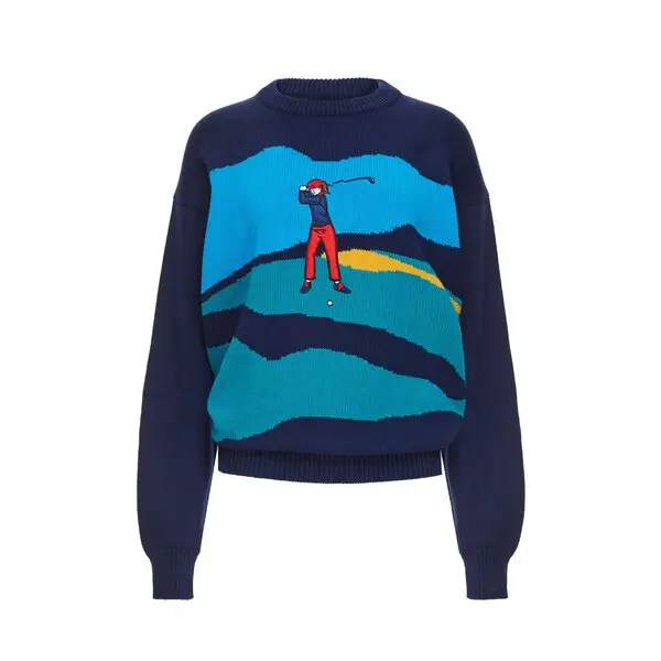GOLDIE BYRD Golf Scene Sweater - Blue