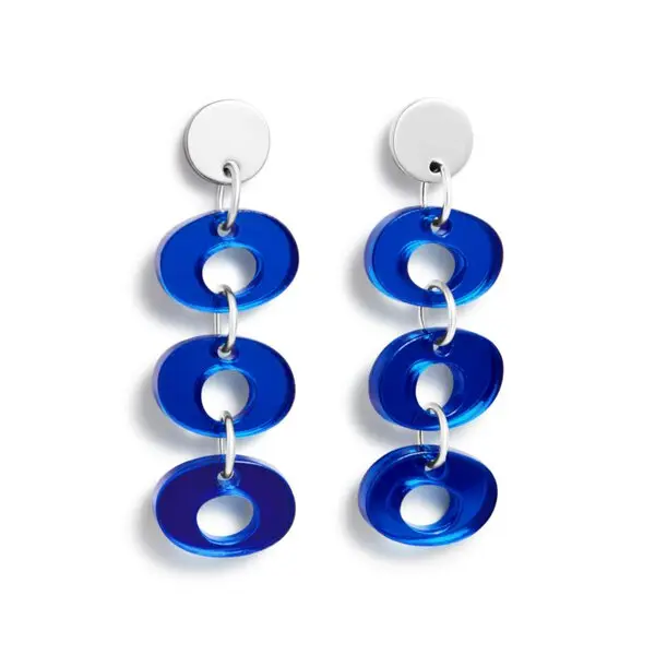 TOOLALLY Hepworth Drop Earrings Mirror - Blue