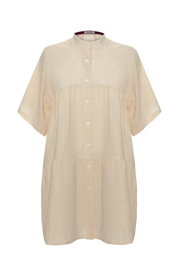 UNEXPECTEDONE Neutrals Grace Dress ’s Natural Fabric Loose Fit Dress - Beige