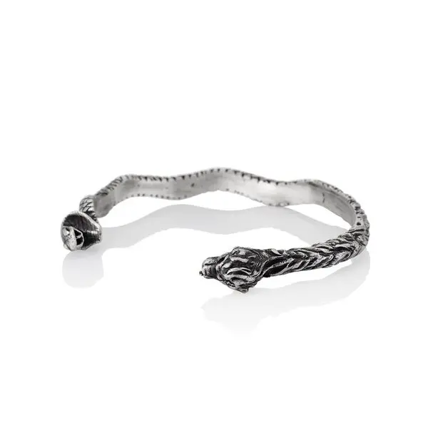 CARTOGRAPHY Grey / Silver Sinead O Connor Lion And Cobra Cuff In Sterling Silver - Grey/silver