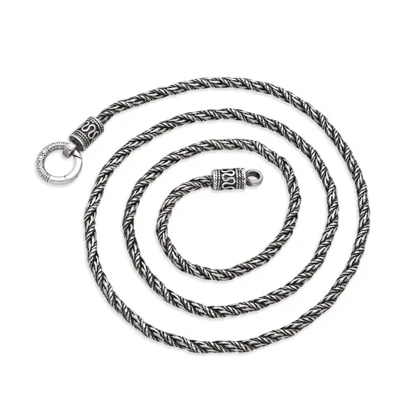 ALTAR™ ORNAMENTS CO. Spire Necklace| Sterling Woven Chain Necklace Altar - Silver