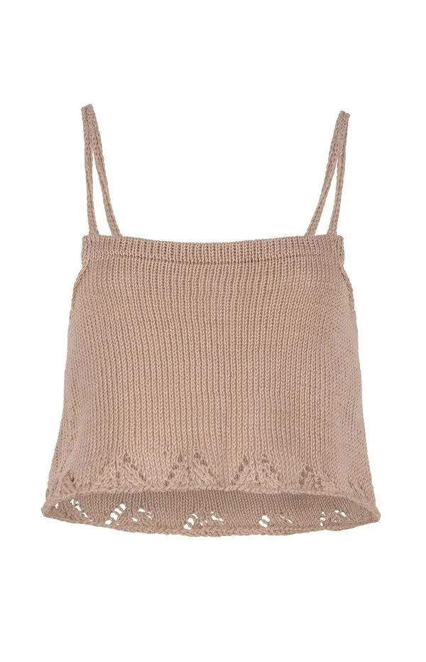 GUNDA HAFNER LTD Neutrals Cotton Knit Cami Top