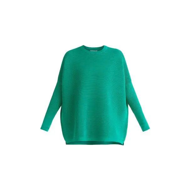 PAISIE Ribbed Jumper In Leaf - Green