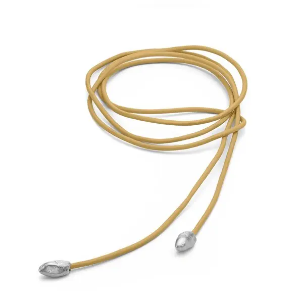 EVA REMENYI Neutrals Origin Bow Sand Necklace Silver - Gray
