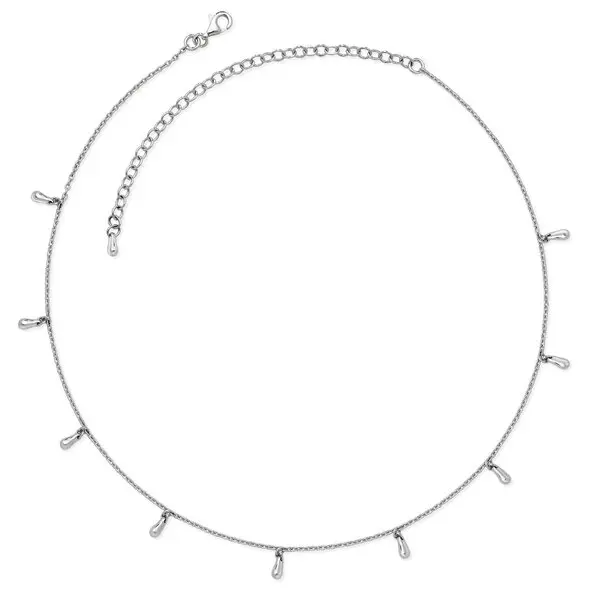 LUCY QUARTERMAINE Sterling Mini Drop Choker Style Necklace - Silver