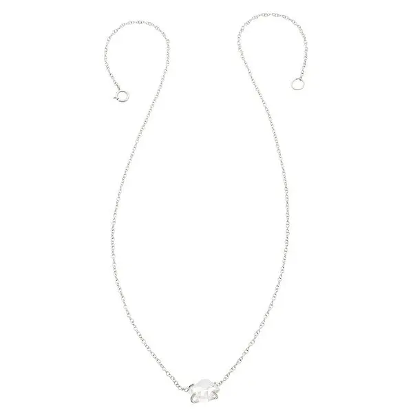 HEATHER HAWKINS Herkimer Diamond Necklace White Gold Vermeil - Silver