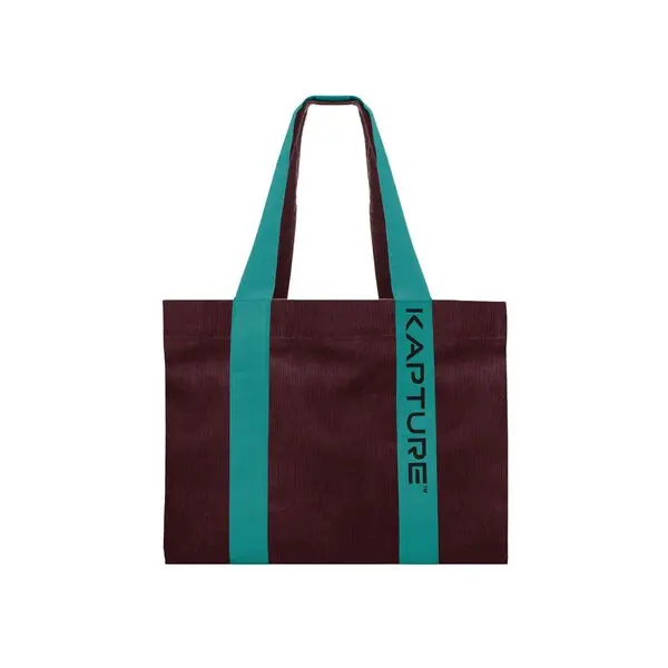 KAPTURE Green / Red Kix Tote Bag Burgundy/turquoise - Green/red
