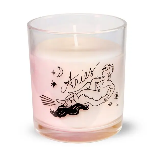 BLACK CAKE Aries Unique Zodiac Scented Candle - Black