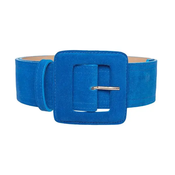 BELTBE Suede Square Buckle Belt Royal - Blue