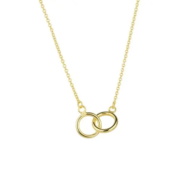 SPERO LONDON Sterling Silver Interlink Circles Necklace - Gold