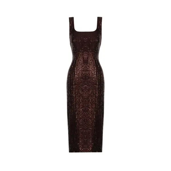ELSAVA Burgundy Midi Dress - Brown
