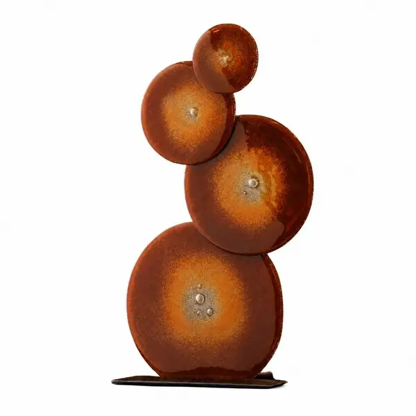 BELS & PEARL Amber Glass Bubble Sculptural Decor - Gold