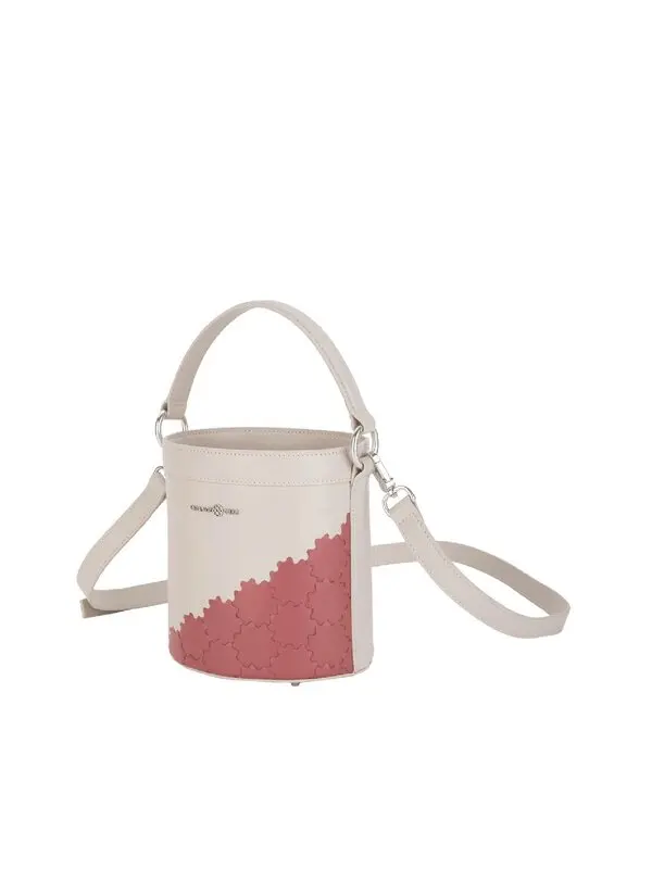 ORANGE CUBE Quilted Impressions Bucket Bag Moonbeam/ Faded Rose - White/pink/red