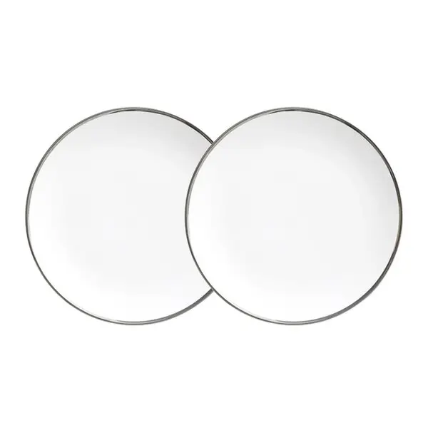 Twig New York Platinum Edge Set Of Two Small Plates - White