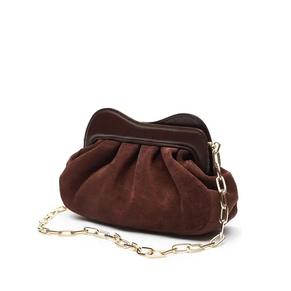 DANNI RO Lisbon Baby Clutch Suede Chocolate - Brown