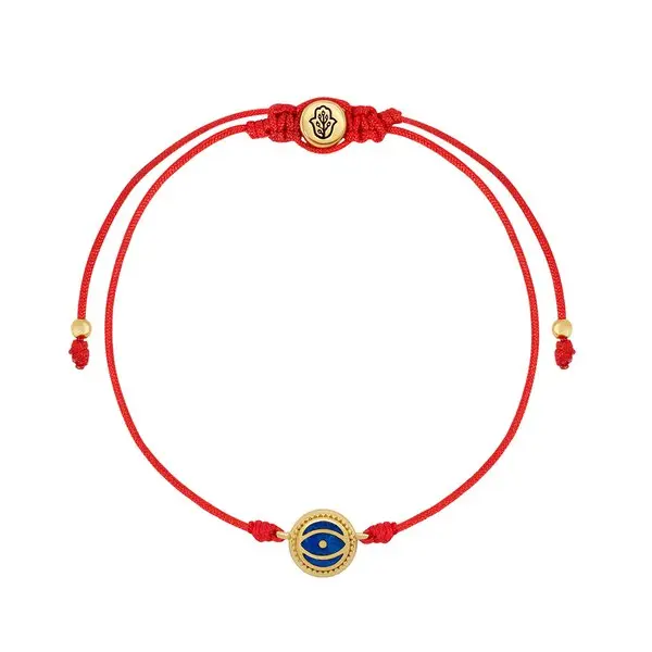 KARMA AND LUCK Red / Blue Inner Strength Lapis Lazuli Evil Eye Red String Bracelet - Red/blue