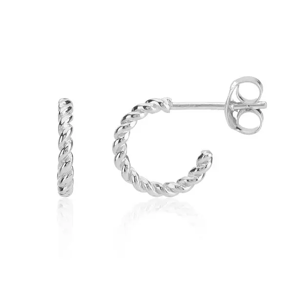 AUREE JEWELLERY Alhambra Micro Twisted Sterling Hoop Earrings - Silver