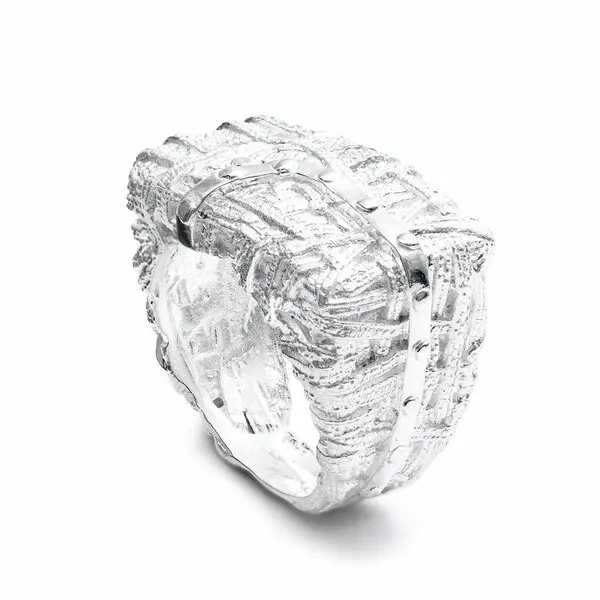 GERMAN KABIRSKI Fibril Ring With Twisted And Tangled Wirework Structure - Silver