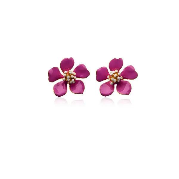 MILOU JEWELRY Fuchsia Cherry Blossom Flower Earrings - Pink