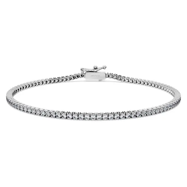 SWAROVSKI Tennis Bracelet With 3.0 Carat Laboratory-grown Diamonds In 18k Gold - White