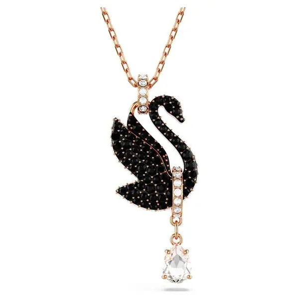 SWAROVSKI Swan Pendant - Black