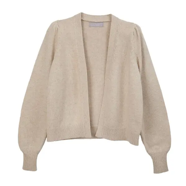 COVE Neutrals Kaia Oatmeal Boxy Cardigan - Beige