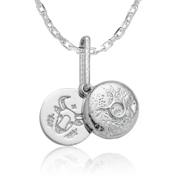 CARTOGRAPHY Taurus Zodiac Locket Necklace In Sterling - Silver