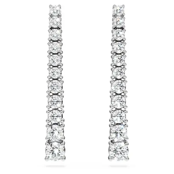 SWAROVSKI Gold Diamond Drop Earrings - White