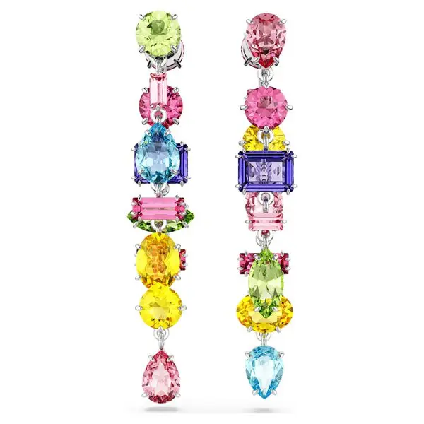 SWAROVSKI Gema Cascading Drop Earrings With Gold Finish - Pink