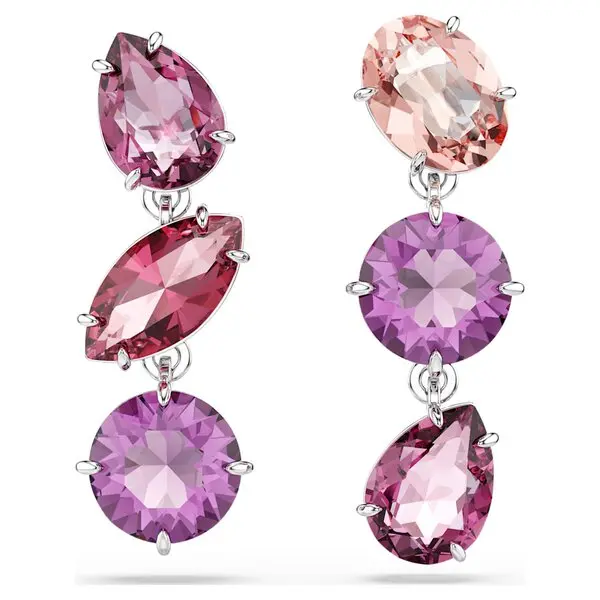 SWAROVSKI Gema Cascading Drop Earrings With Gold Finish - Pink