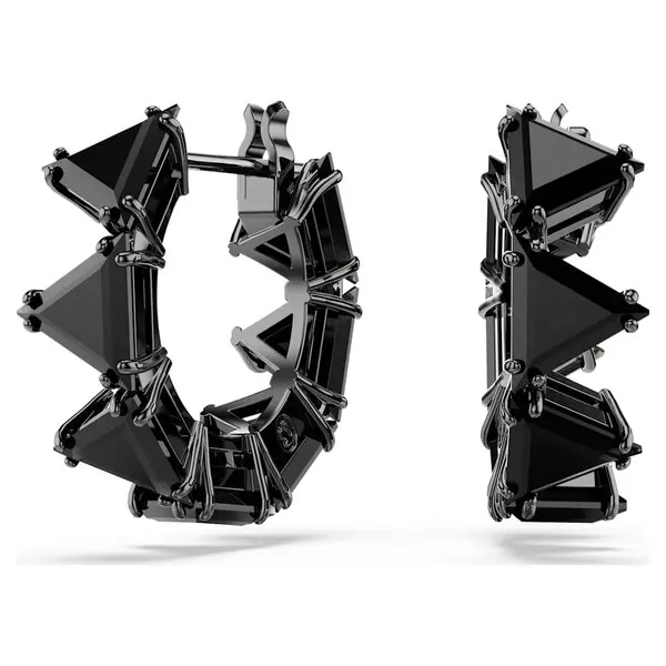 SWAROVSKI Matrix Hoop Earrings With Crystals - Black
