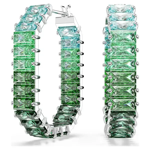SWAROVSKI Matrix Hoop Earrings With Zirconia - Green