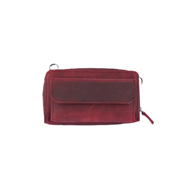 SPRINGMOONATELIER Handmade Fire Leather Crossbody Bag - Red