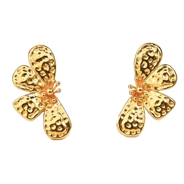 ZYNNIA COLLECTIVE Textured Bloom Studs - Gold