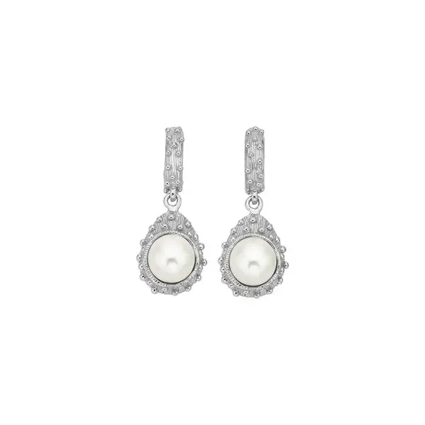 ZOË & MORGAN Silver / White Lulu Earrings Sterling Silver, Pearl - Silver/white