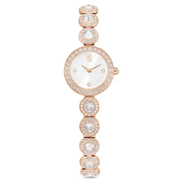 SWAROVSKI Una Angelic Watch With Pavé Bezel And Crystal Embellishments - White