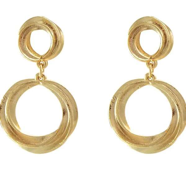 MARCIA MORAN Rochelle Twisted Circle Earrings - Gold