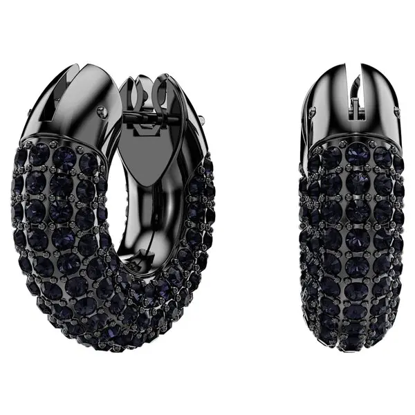 SWAROVSKI Dextera Hoop Earrings - Black