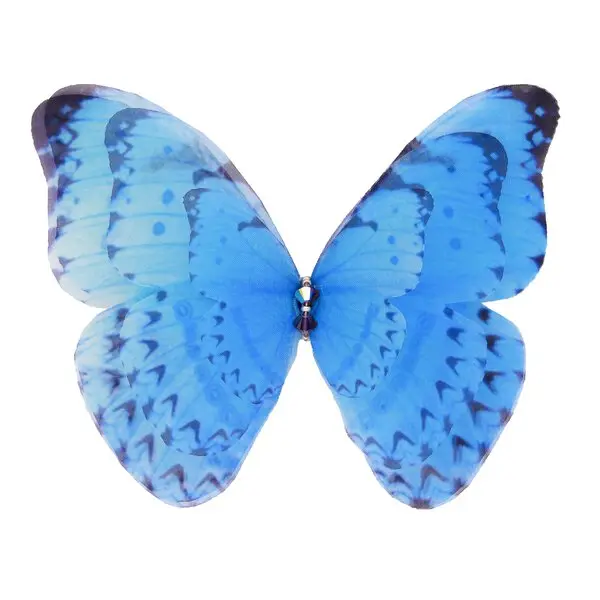 Oana Savu Silk Butterfly Hair Clip Barrette Wedding Accessory - Blue