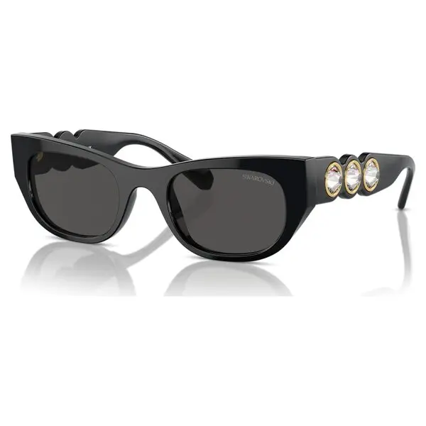 SWAROVSKI Cat Eye Embellished Sunglasses - Black