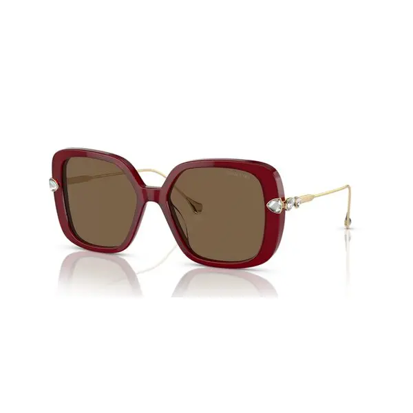 SWAROVSKI Cat Eye Embellished Sunglasses - Red
