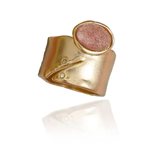 RARE MATTERS JEWELRY Brilliance Stone Strawberry Quartz Statet Ring - Pink