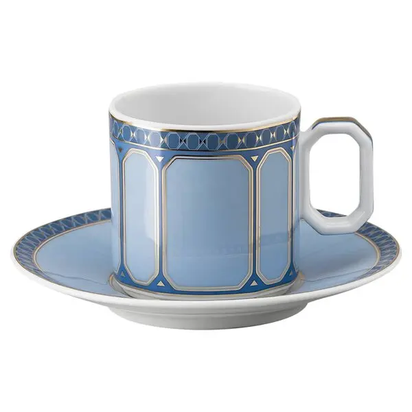 SWAROVSKI Signum Espresso Cup With Saucer - Blue
