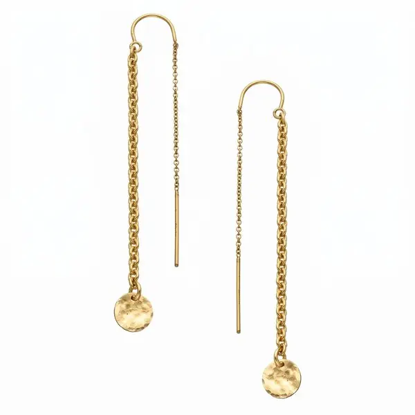 HEATHER HAWKINS Tiny Coin Threader Earrings Filled - Gold
