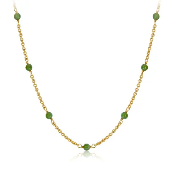 JANUS EDINBURGH Wadj Jasper Gold Vermeil Necklace - Green