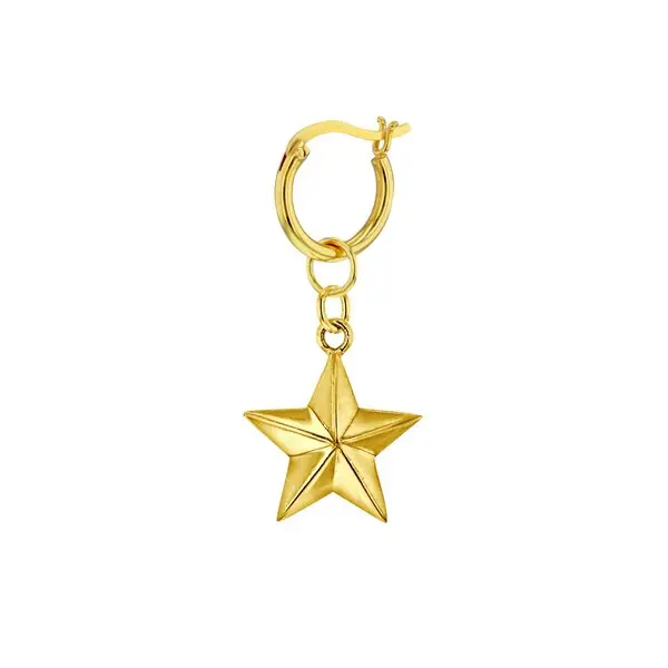 TRUE ROCKS Plated Mini Star On Hoop Single - Gold
