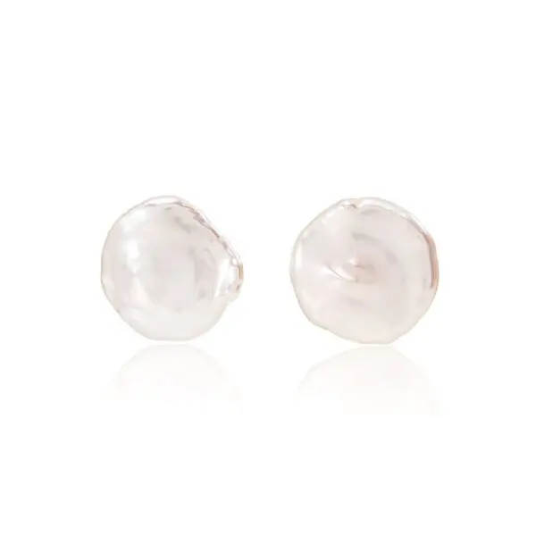 PEARLS OF THE ORIENT ONLINE Decus Large Keishi Pearl Studs - White