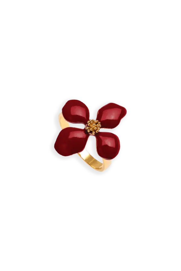 LAVANI JEWELS Cassia Garnet Ring - Red