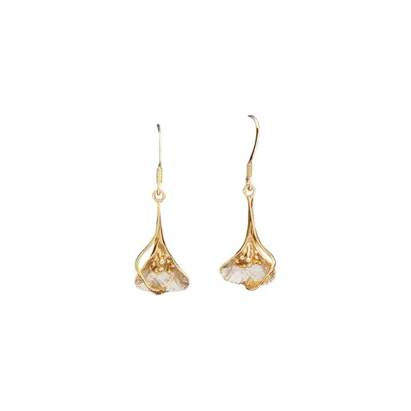SIMON KEMP JEWELLERS Arum Lily Earrings Eighteen Carat Gold On - Silver